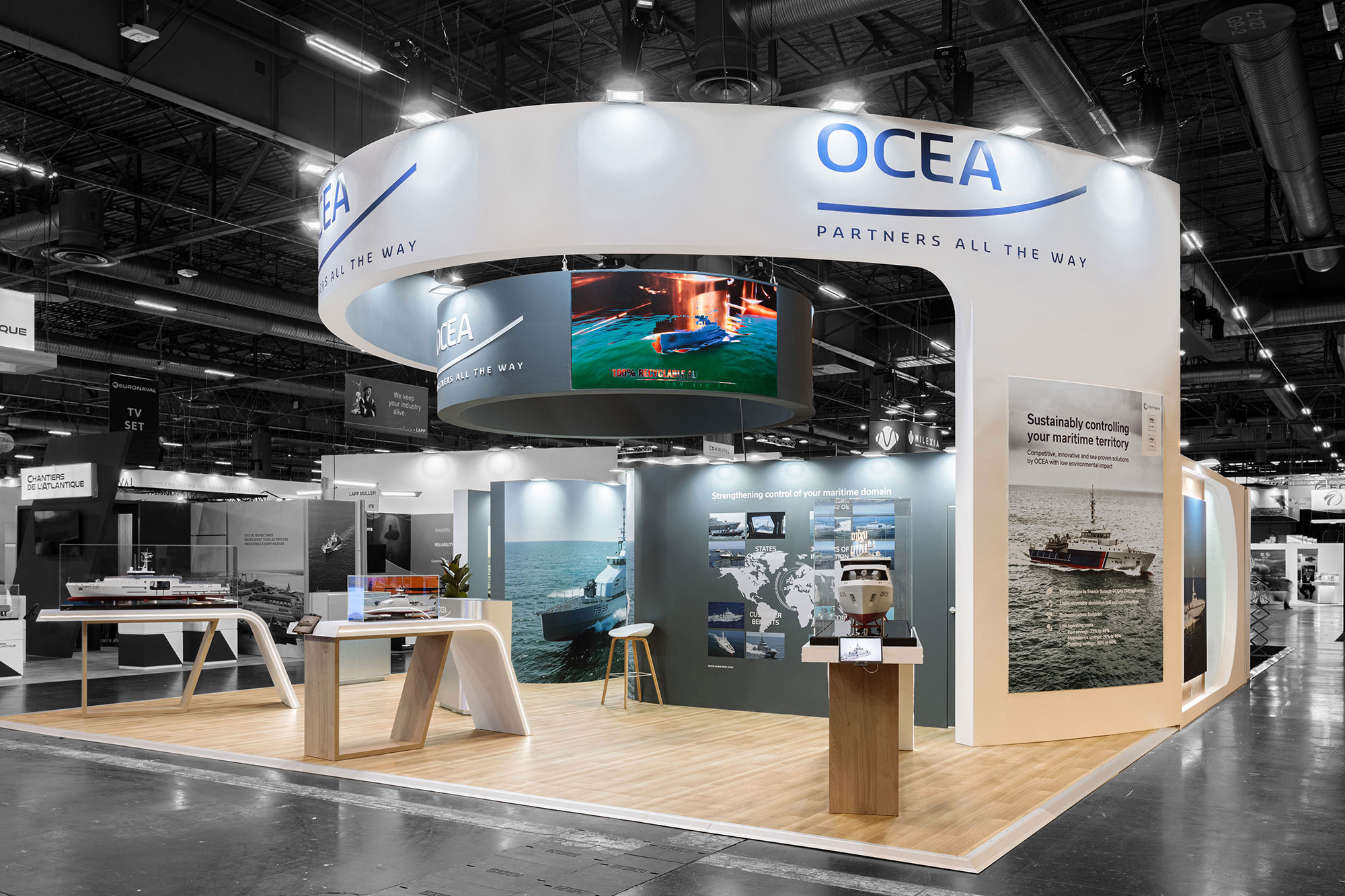 Stand sur-mesure OCEA salon EURONAVAL 2024 - WENES Stand